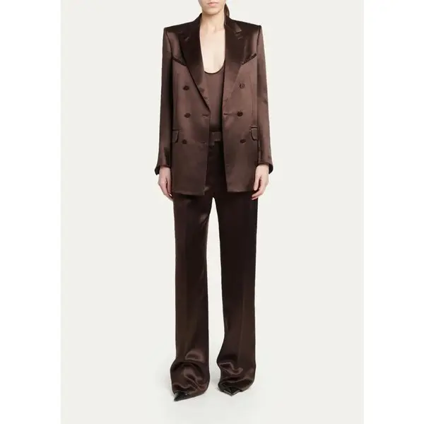TOM FORD Plunging Scoop-neck Silk Tank Top - Chocolate