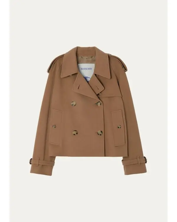 Burberry Mayfair Cropped Cashmere Trench Jacket