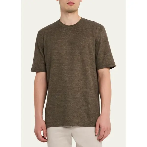 Zegna Solid Linen Crewneck T-shirt