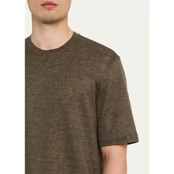 Zegna Solid Linen Crewneck T-shirt