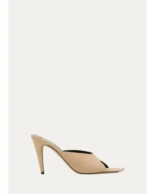 CHRISTEN 95mm Edge Suede Mules - Beige