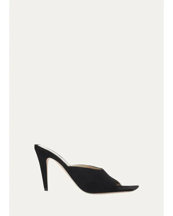 CHRISTEN 95mm Edge Suede Mules - Black