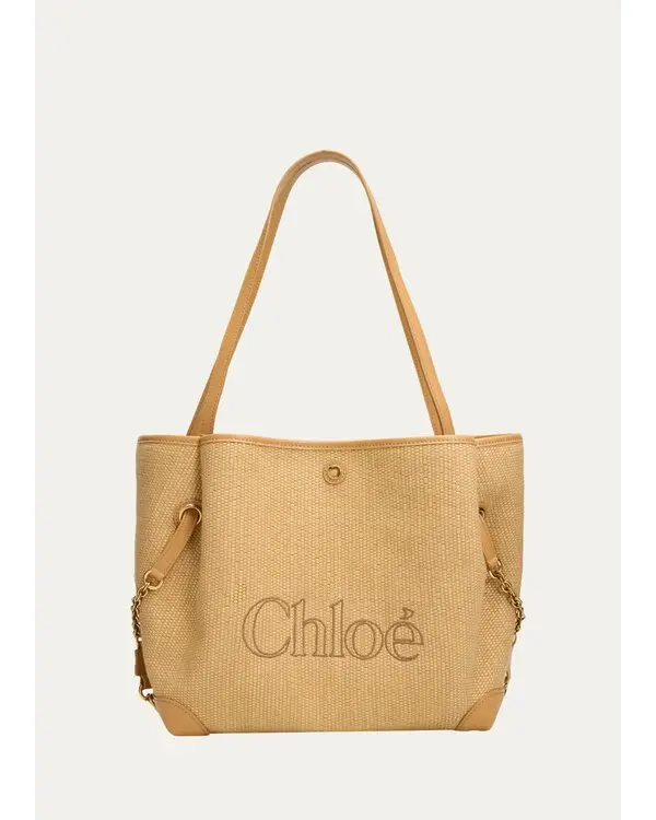 Chloé Clover Raffia-effect Tote Bag