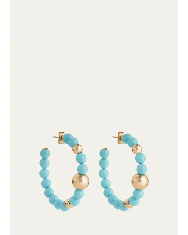FARAONE MENNELLA BY R.F.M.A.S. 6mm Hoop Earrings - Turquoise