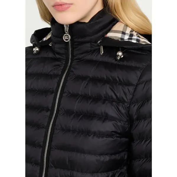 Burberry Amberley Belted Nylon Puffer Jacket With Detachable Collar