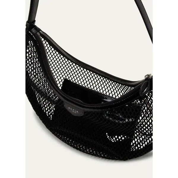 Alaïa One Piece Demi Perforated Shoulder Bag In Leather And Nylon