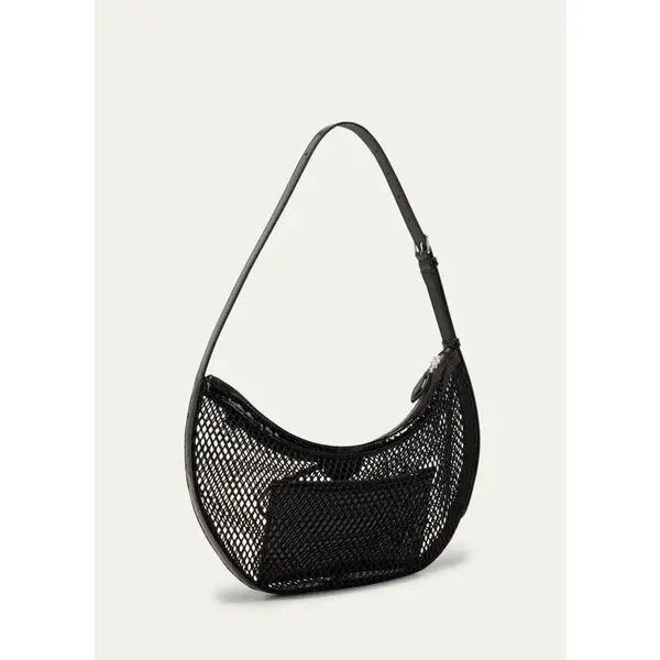 Alaïa One Piece Demi Perforated Shoulder Bag In Leather And Nylon