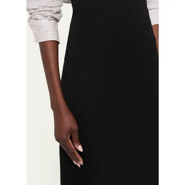 THE ROW Iphora Wool Crepe Slit Midi Skirt