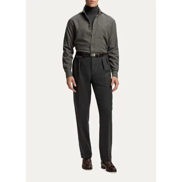 Ralph Lauren Purple Label Glen Check Flannel Button-down Shirt