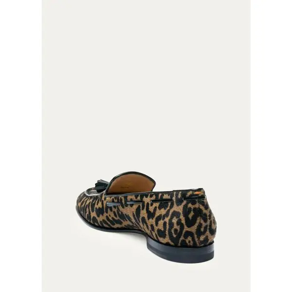Santoni Calf Hair Tassel Loafers