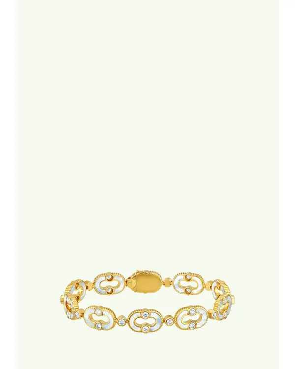 VILTIER Magnetic Enchainée 18k Gold, Mother-of-pearl & 1.89 Tcw Diamond Bracelet - Yellow