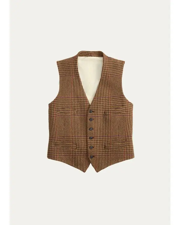 Ralph Lauren Purple Label Hand-tailored Plaid Wool-cashmere Vest