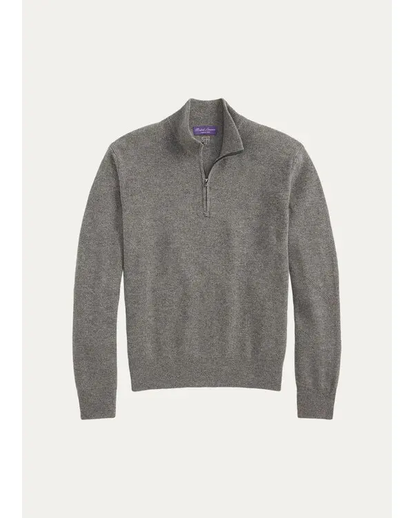 Ralph Lauren Purple Label Textured Cashmere Quarter-zip Sweater