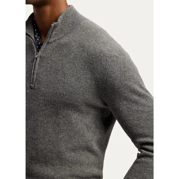 Ralph Lauren Purple Label Textured Cashmere Quarter-zip Sweater