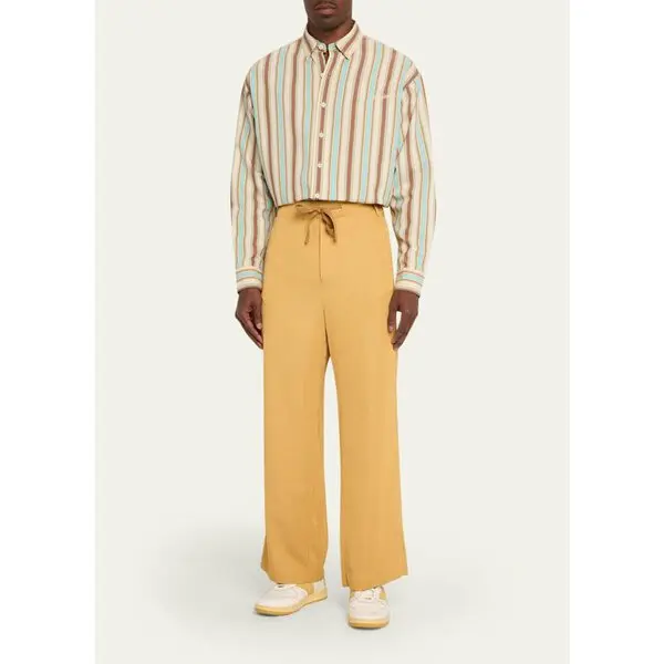 SANDERLAK Oversized Viscose Poplin Stripe Button-down Shirt