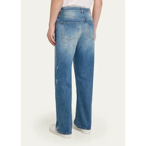 JEANERICA Paint Splatter Medium Blue Denim Jeans