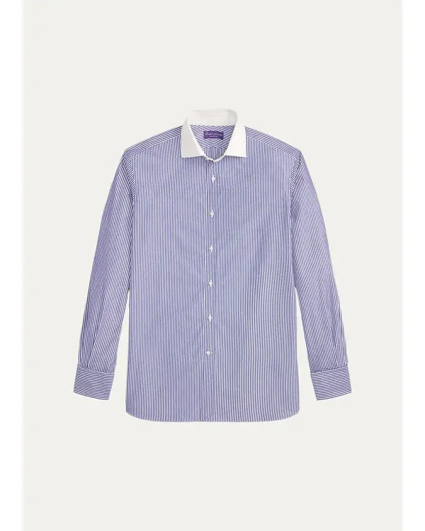 Ralph Lauren Purple Label Striped Poplin French Cuff Shirt