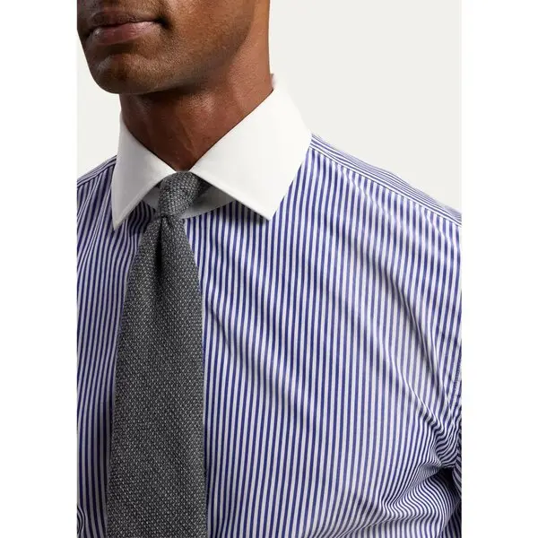 Ralph Lauren Purple Label Striped Poplin French Cuff Shirt