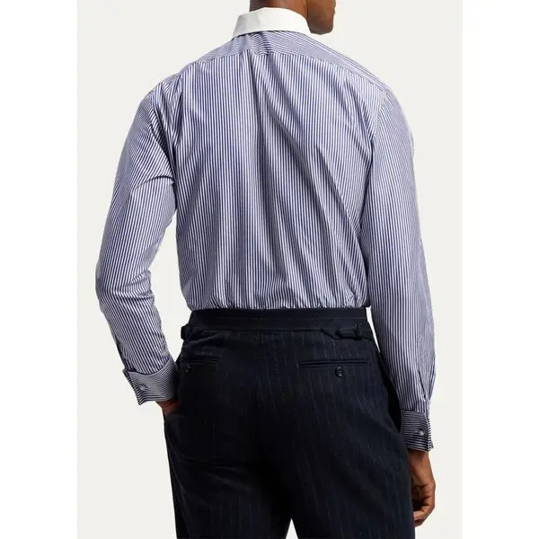 Ralph Lauren Purple Label Striped Poplin French Cuff Shirt