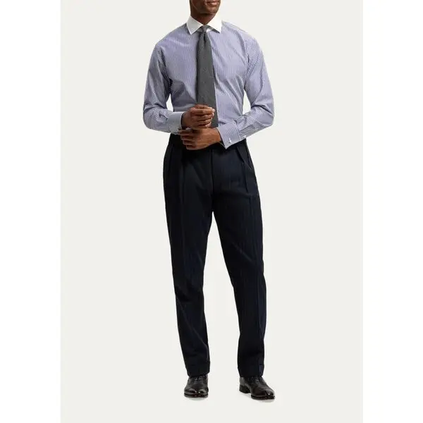 Ralph Lauren Purple Label Striped Poplin French Cuff Shirt