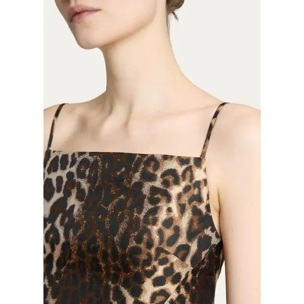 Givenchy Sleeveless Sliced Leopard Jacquard Mini Dress