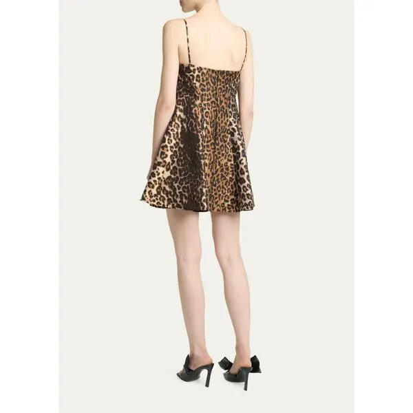 Givenchy Sleeveless Sliced Leopard Jacquard Mini Dress