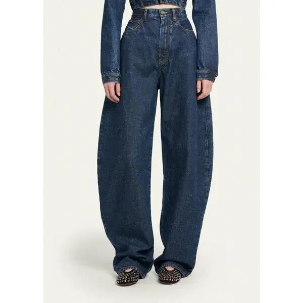 Alaïa Round Denim Pants - Dock Blue
