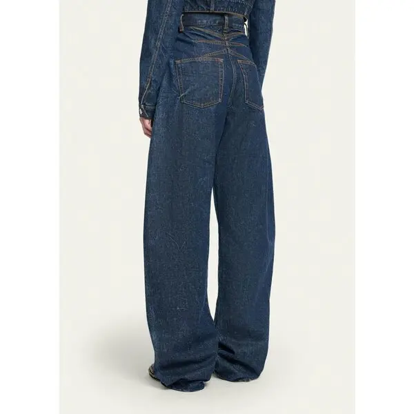 Alaïa Round Denim Pants - Dock Blue