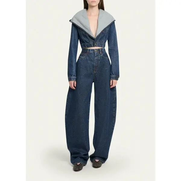 Alaïa Round Denim Pants - Dock Blue