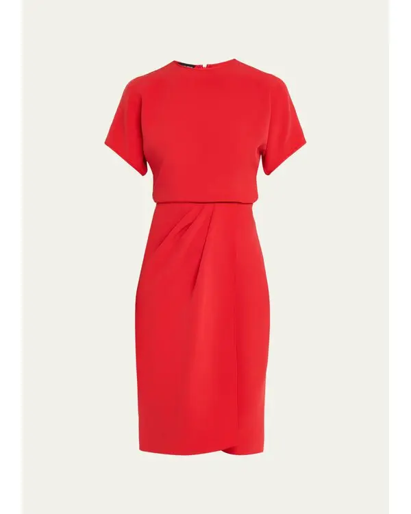 Giorgio Armani Washed Silk Asymmetric Midi Dress - Geranium