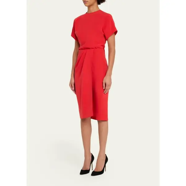 Giorgio Armani Washed Silk Asymmetric Midi Dress