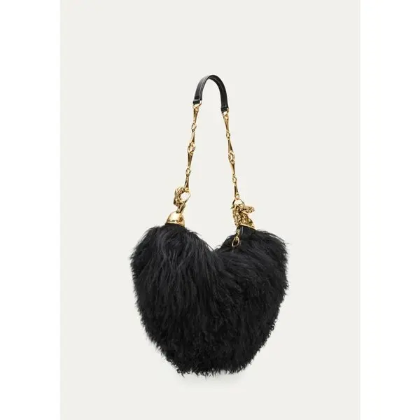 Chloé Shearling Chain Horse Shoulder Bag