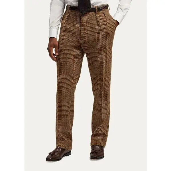 Ralph Lauren Purple Label Glenn Hand-tailored Plaid Suit Trousers