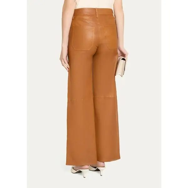 FRAME The Modernist Leather Slim-fit Palazzo Pants