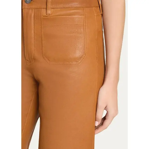 FRAME The Modernist Leather Slim-fit Palazzo Pants