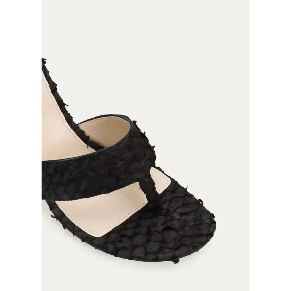 CHRISTEN 75mm Helix Python-effect Leather Thong Sandals