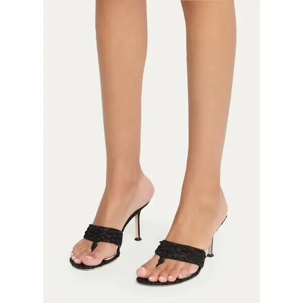 CHRISTEN 75mm Helix Python-effect Leather Thong Sandals