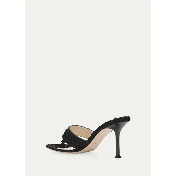 CHRISTEN 75mm Helix Python-effect Leather Thong Sandals