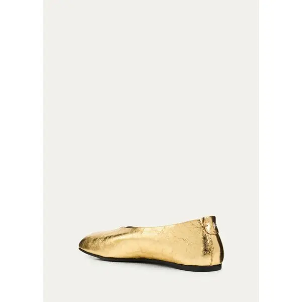 NODALETO Metallic Leather Ballerina Flats