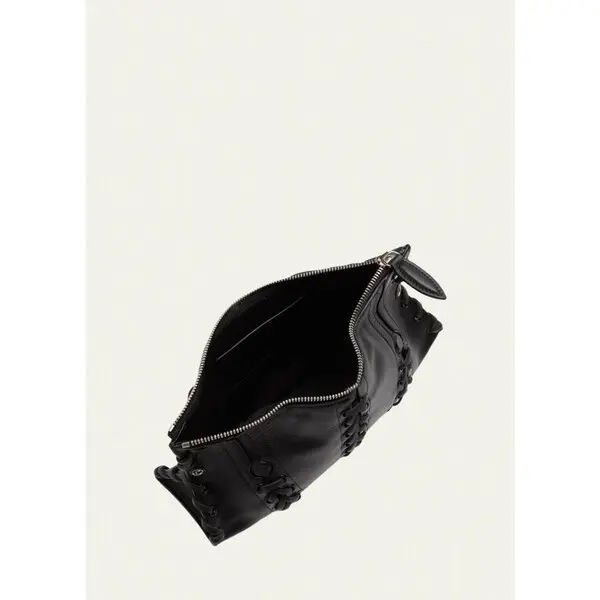 Alexander McQueen Lace-up Corset Leather Shoulder Bag - Black