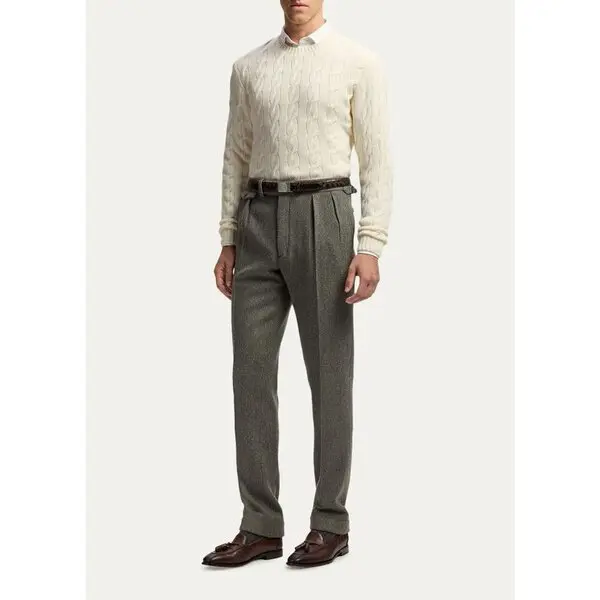 Ralph Lauren Purple Label Gregory Hand-tailored Tick-weave Trousers