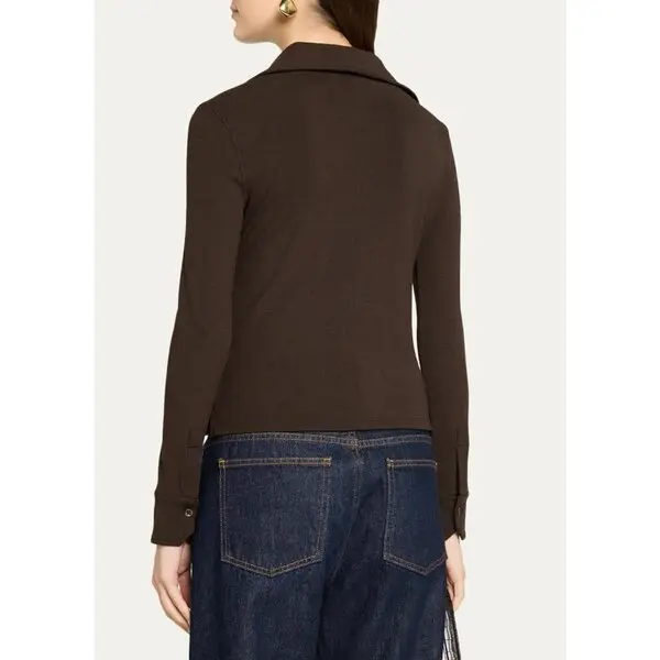 FRAME The Pocket Rib-knit Polo Shirt