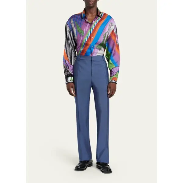 Versace Wool Pleated Trousers
