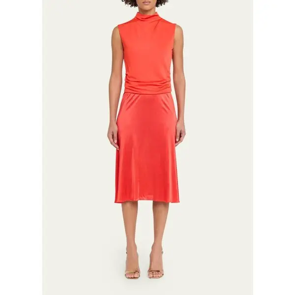 Giorgio Armani Sleeveless Mock-neck Stretch Viscose Dress