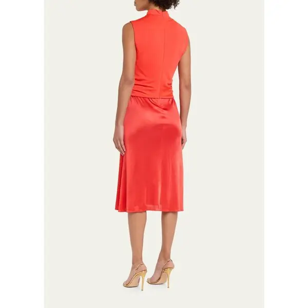Giorgio Armani Sleeveless Mock-neck Stretch Viscose Dress