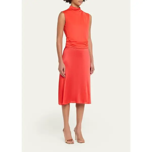Giorgio Armani Sleeveless Mock-neck Stretch Viscose Dress