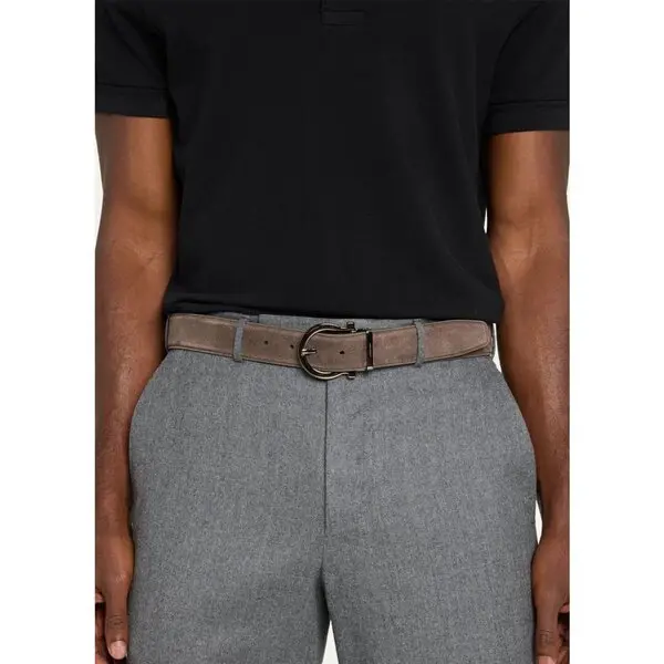 FERRAGAMO Leather Gancio-buckle Belt