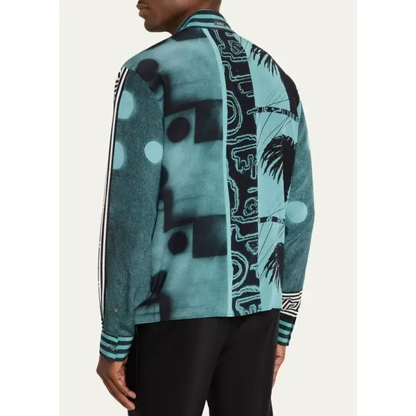 Versace Sunset Palms Silk Crepe De Chine Shirt
