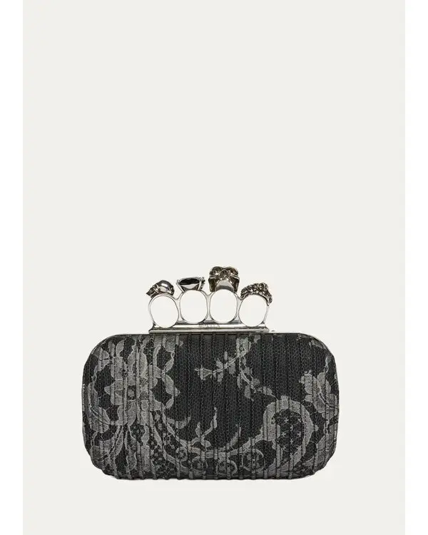 Alexander McQueen Embroidered Leather Skull Clutch