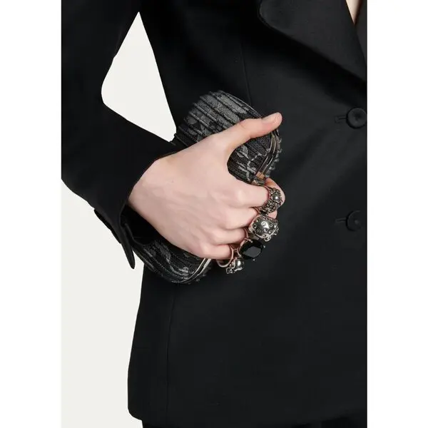 Alexander McQueen Embroidered Leather Skull Clutch
